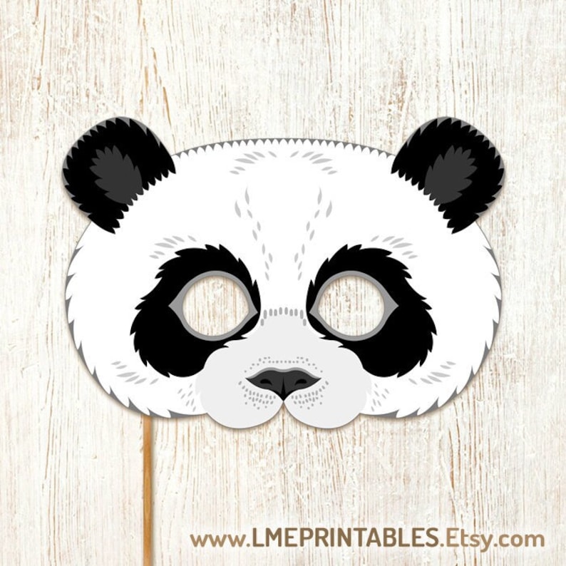 Máscara de oso panda imprimible, disfraz de animal, fiesta, carnaval ...