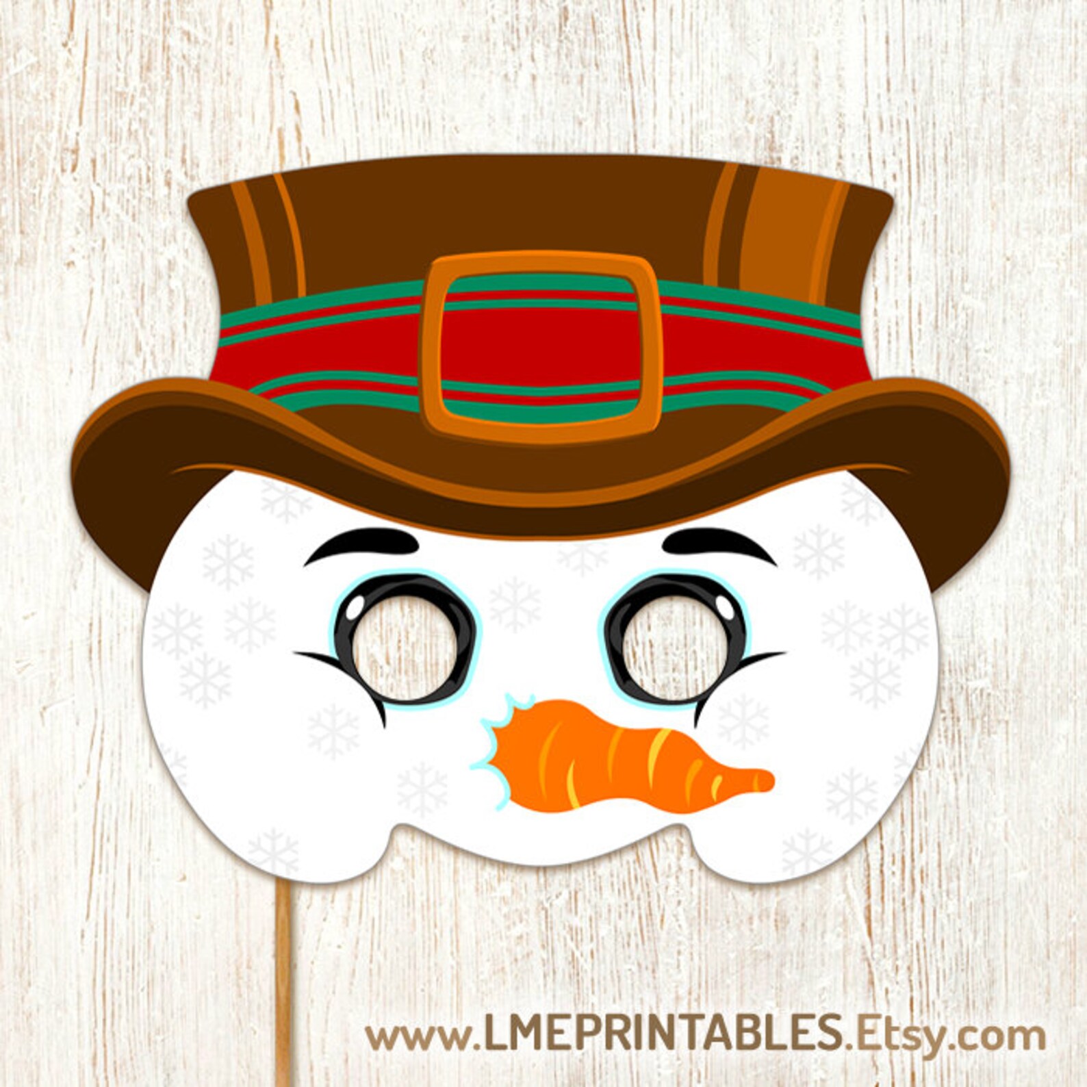 Snowman Mask Printable Halloween Costume Winter Party Snow Man - Etsy