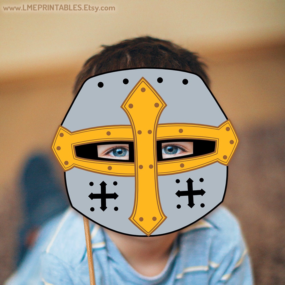 Medieval Helmet Mask Printable Halloween Knight Templar - Etsy