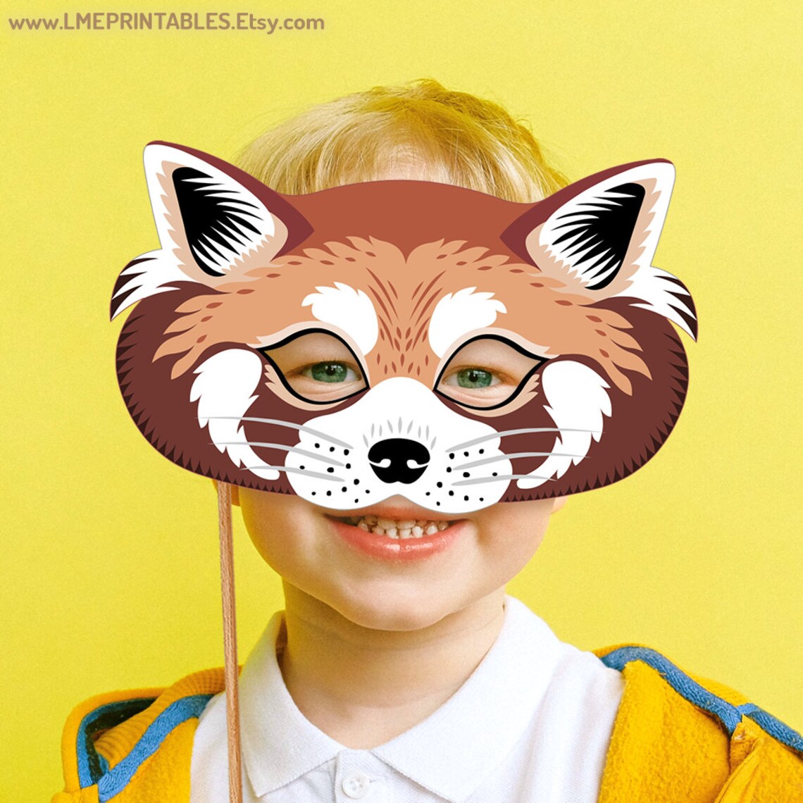 Red Panda Mask Printable Costume Carnival Asian Animal Paper Mask Party ...
