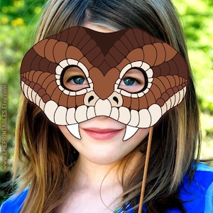 Snake Printable Mask DIY Costume Halloween Reptile Brown Lizard Animal ...