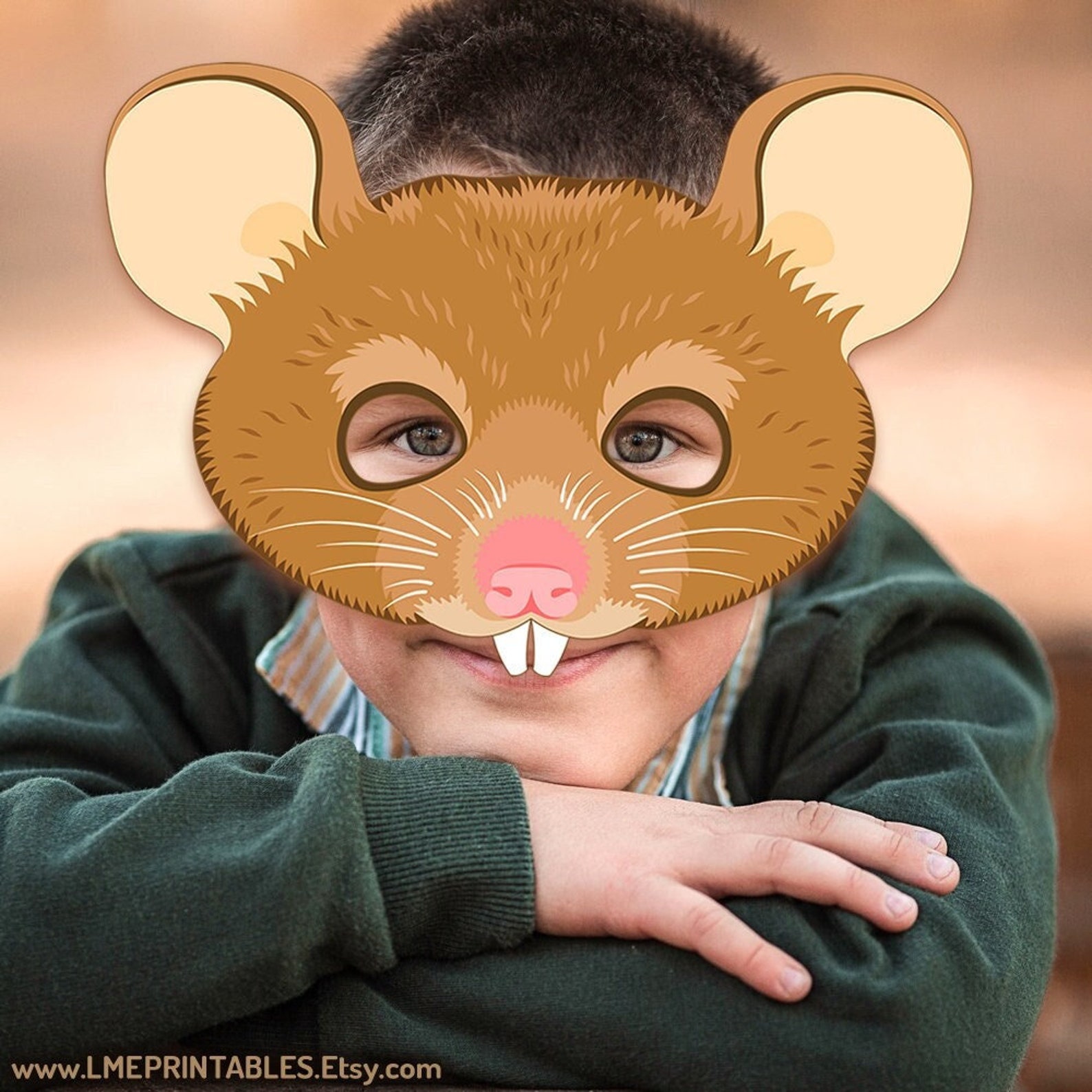 Mouse Mask Printable Halloween Costume Mice Rat Paper Animal Sewer Rat ...