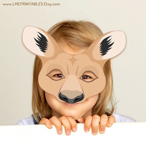 Kangaroo Mask Printable Halloween Costume Cute Australia Animals Masks ...