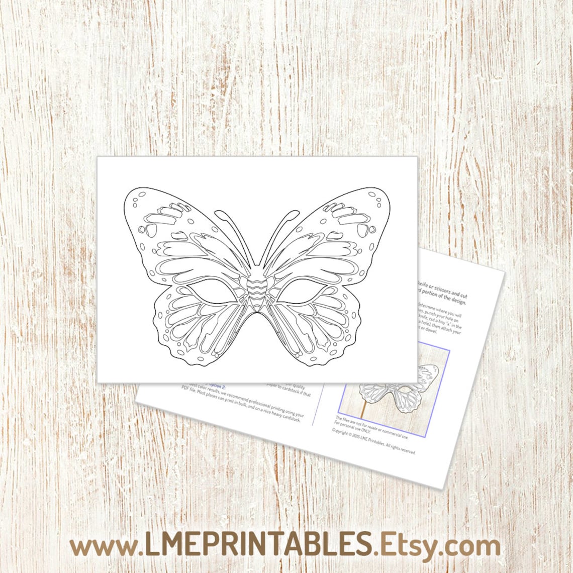 Butterfly Coloring Mask Printable Costume Monarch Insect Bug Nymph Moth ...