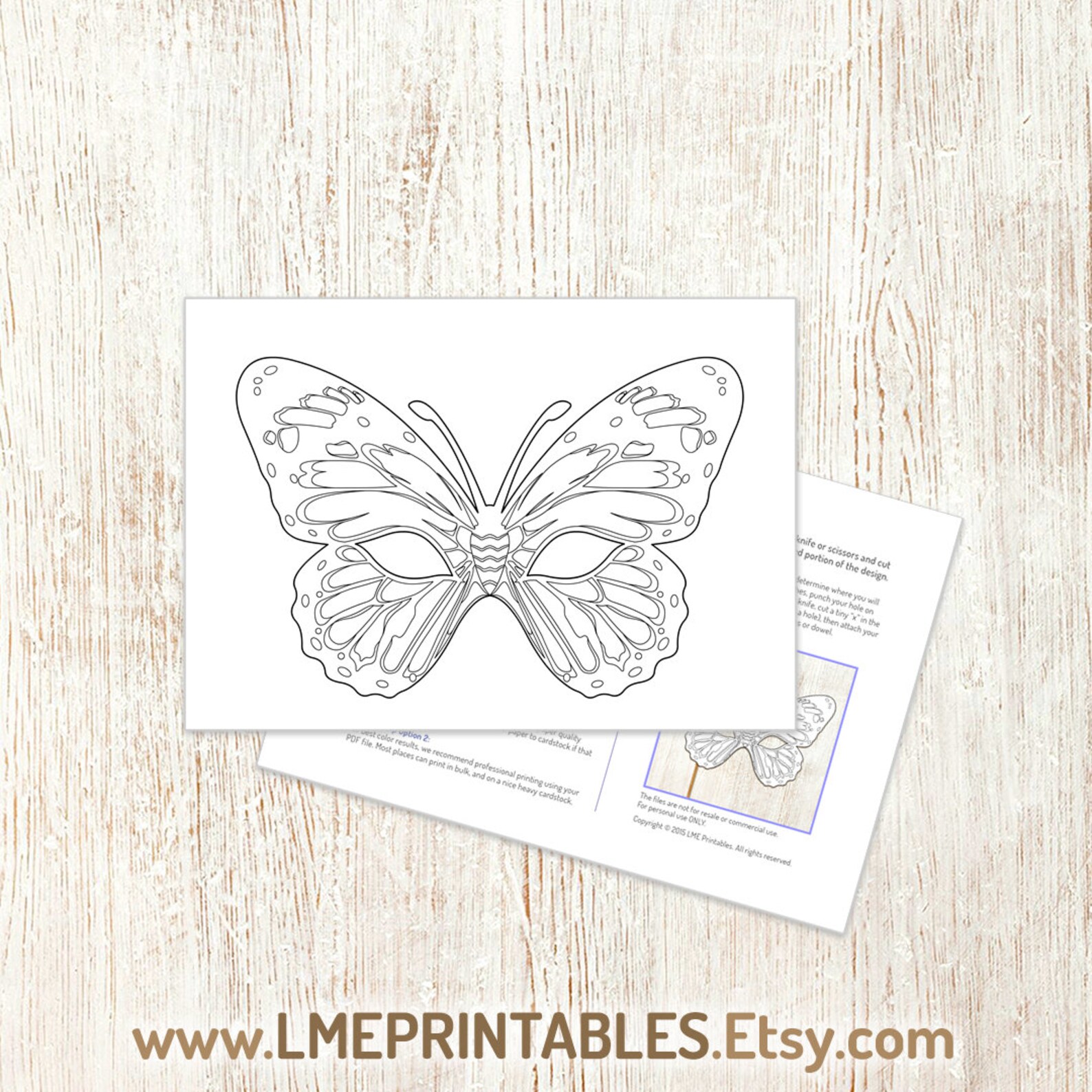 Butterfly Coloring Mask Printable Costume Monarch Insect Bug Nymph Moth ...