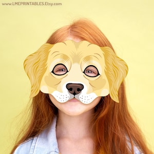 Golden Retriever Dog Mask Printable Costume Labrador Carnival Paper ...