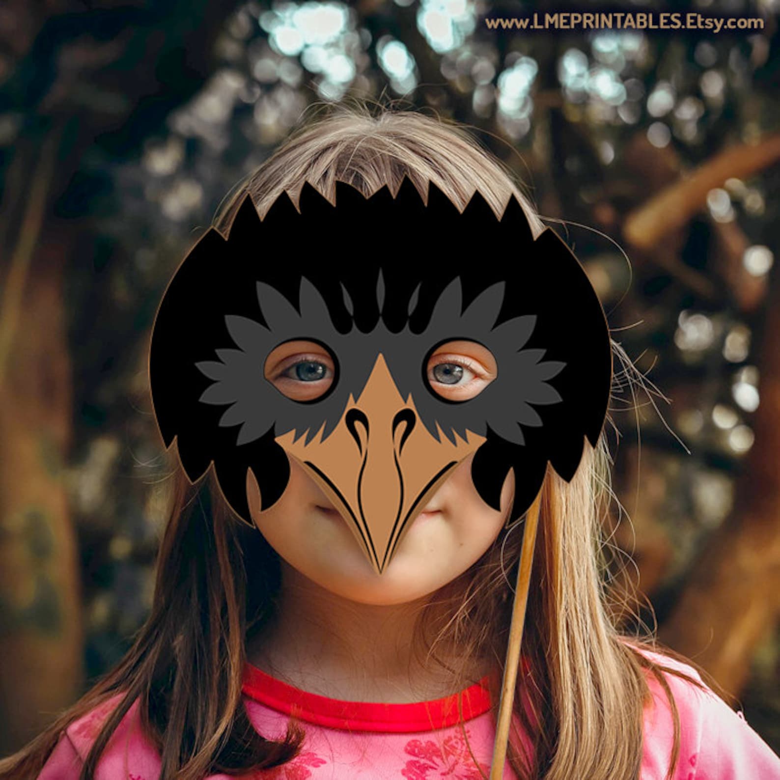 Crow Raven Mask Printable Carnival Costume Blackbird Animal Halloween ...