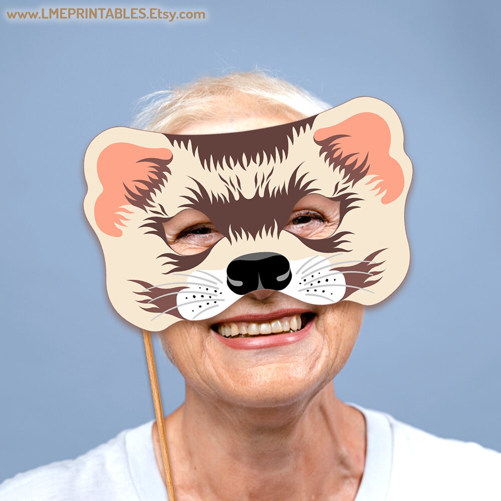 Ferret Mask Printable Weasel Rodent Halloween Costume Castor - Etsy Canada