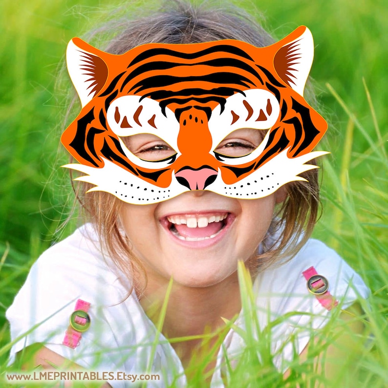 Tiger Mask Printable Halloween Costume Animal Masks Jungle Safari Party ...