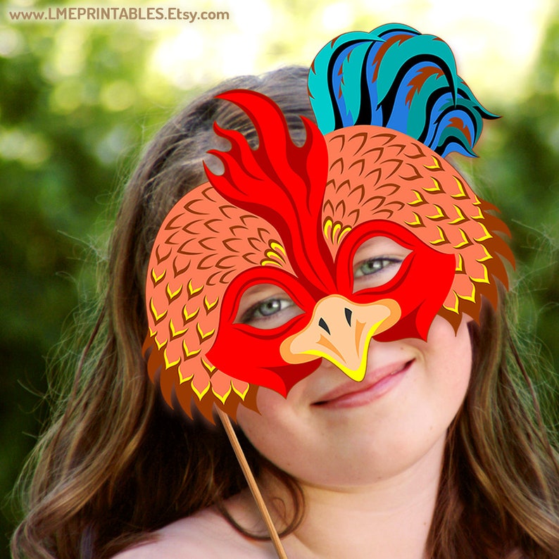Rooster Mask Printable Halloween Costume Chicken Farm Animal - Etsy