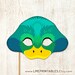 Duck Mask Printable Mallard Duck Green Costume Easter Bird Farm Lake ...