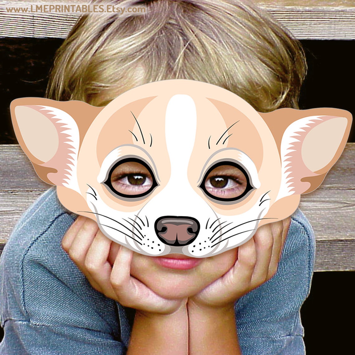 Chihuahua Dog Mask Printable Costume Cute Puppy Animal - Etsy