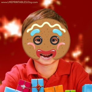 Gingerbread Man Mask Printable Christmas Cookie Costume Winter Party ...