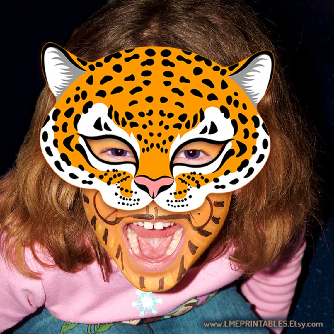 Jaguar Mask Printable Leopard Animal Halloween Costume - Etsy