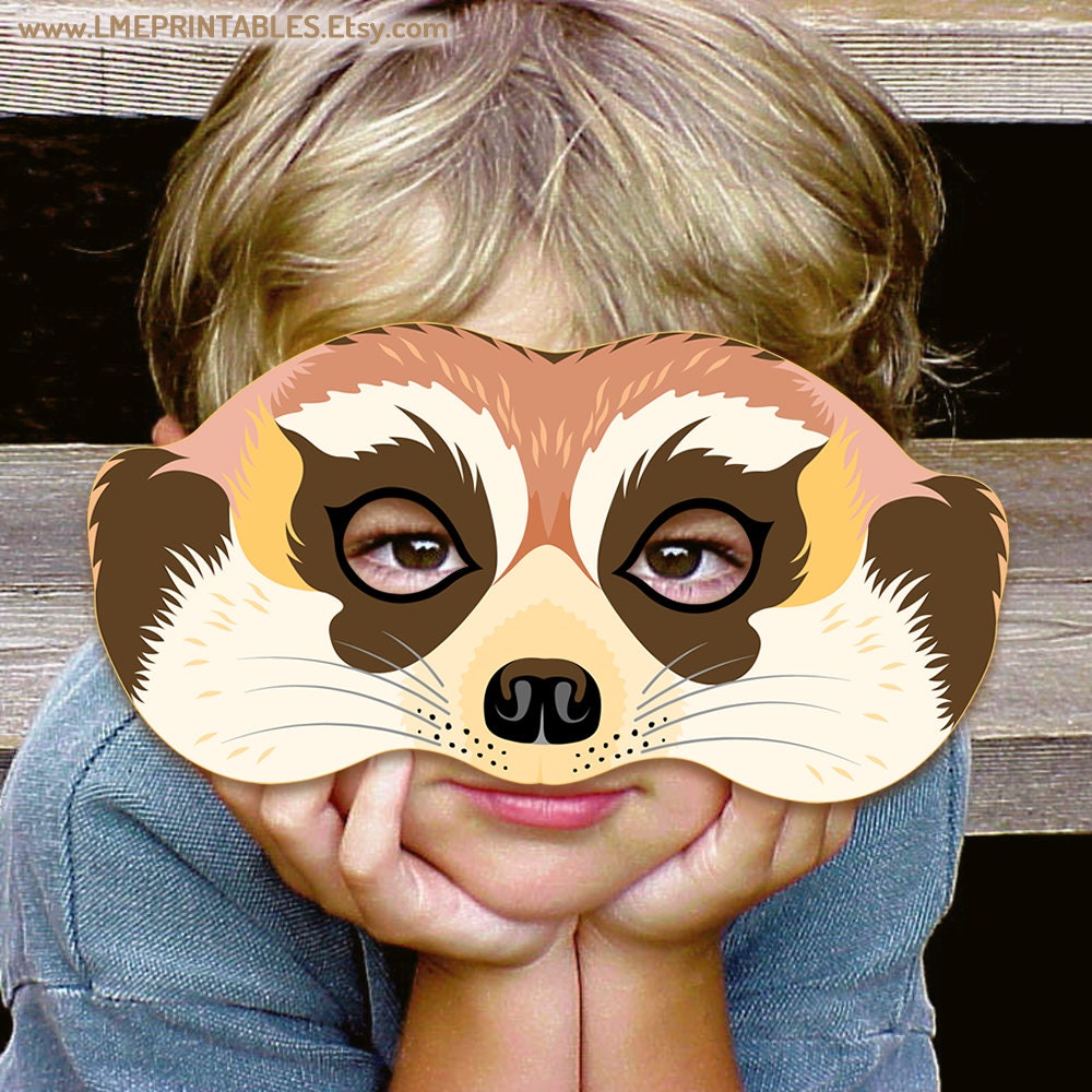 Meerkat Mask Printable Animal Masks Halloween Costume Safari - Etsy ...
