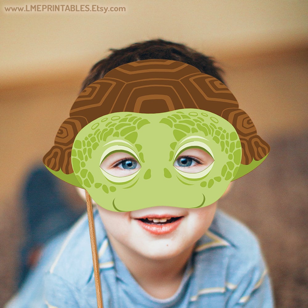 Tortoise Printable Mask Halloween Costume Animal Party Garden Turtle ...