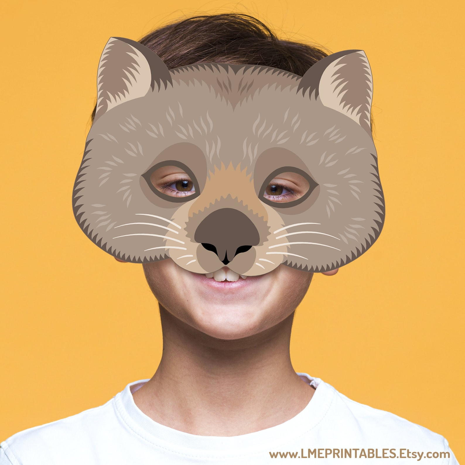 Wombat Mask Printable Halloween Costume Australia Animal Mask Birthday ...