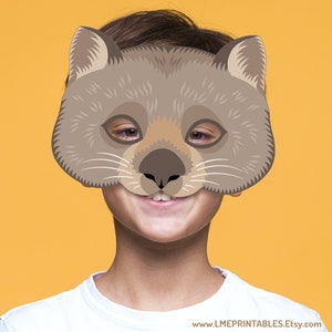 Wombat Mask Printable Halloween Costume Australia Animal Birthday Party ...