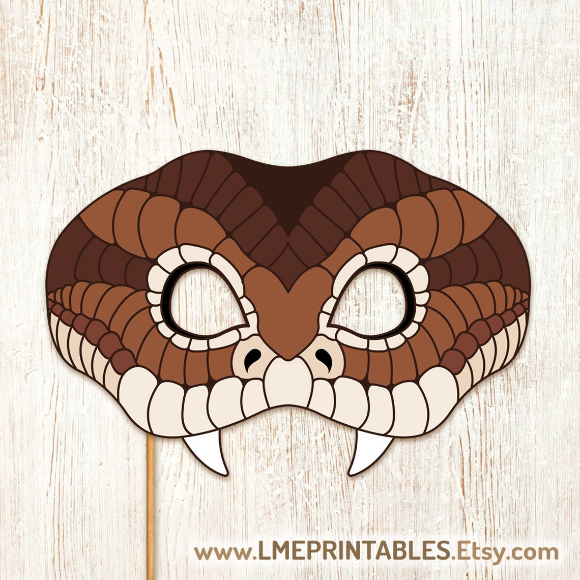 Snake Printable Mask DIY Costume Halloween Reptile Brown - Etsy