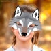 Gray Wolf Mask Printable Costume Woodland Halloween Party Favor Forest ...