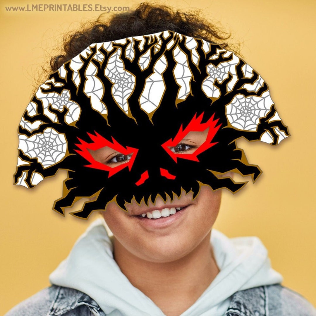 Spooky Tree Mask Printable Halloween Terror Costume Party Skeleton ...