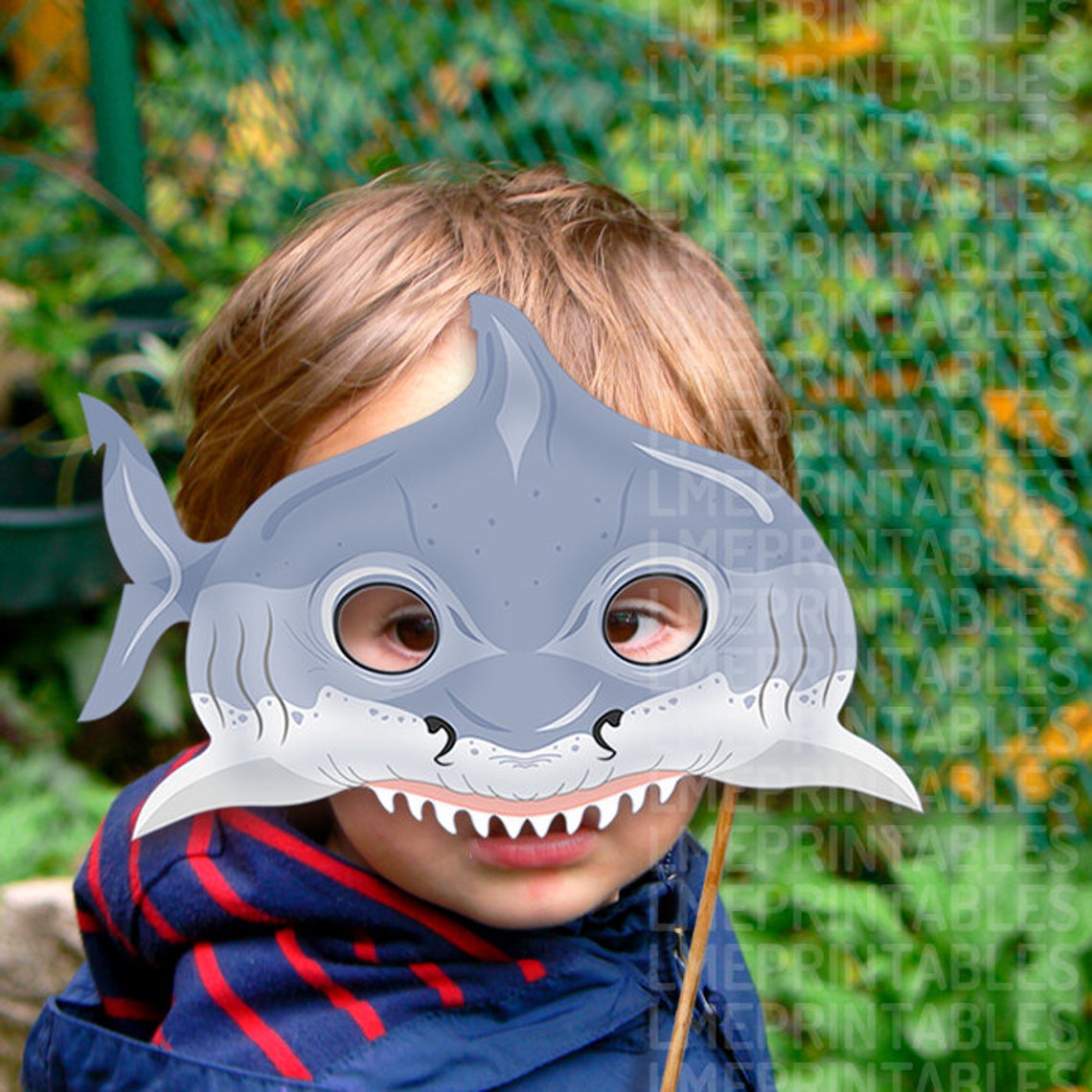Shark Printable Mask Fish Pool Party Beach Sea Animals Acuatic | Etsy
