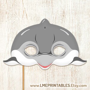 Dolphin Printable Mask Costume Beluga Pool Party Whale Animal Halloween ...