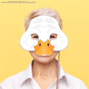 Duck Mask Printable Carnival Costume American Pekin Duck White Bird ...