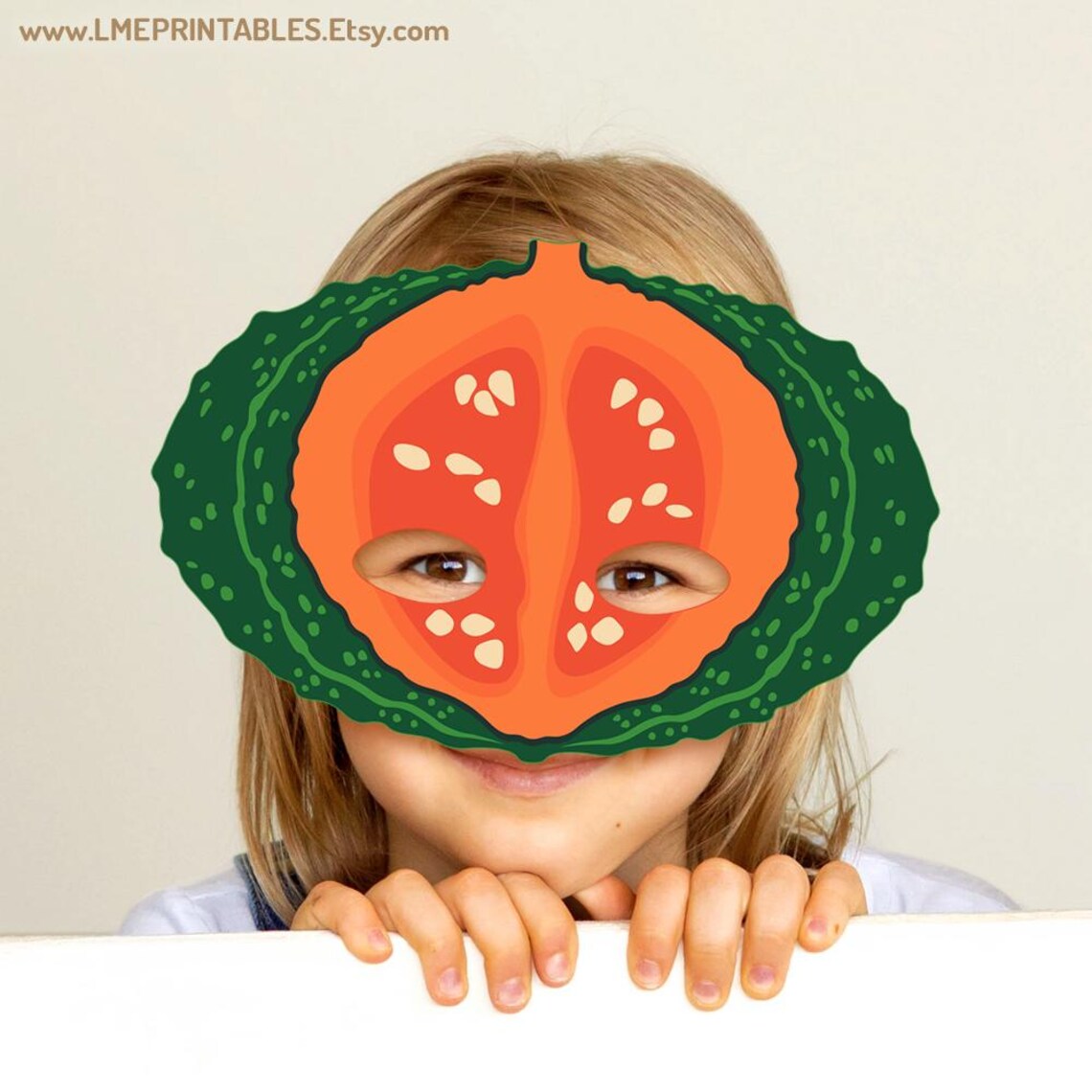 Acorn Squash Mask Pumpkin Printable Halloween Costume Gourd Vegetable ...