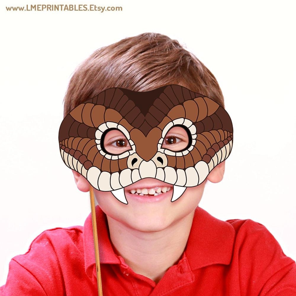 Snake Printable Mask DIY Costume Halloween Reptile Brown Lizard Animal ...