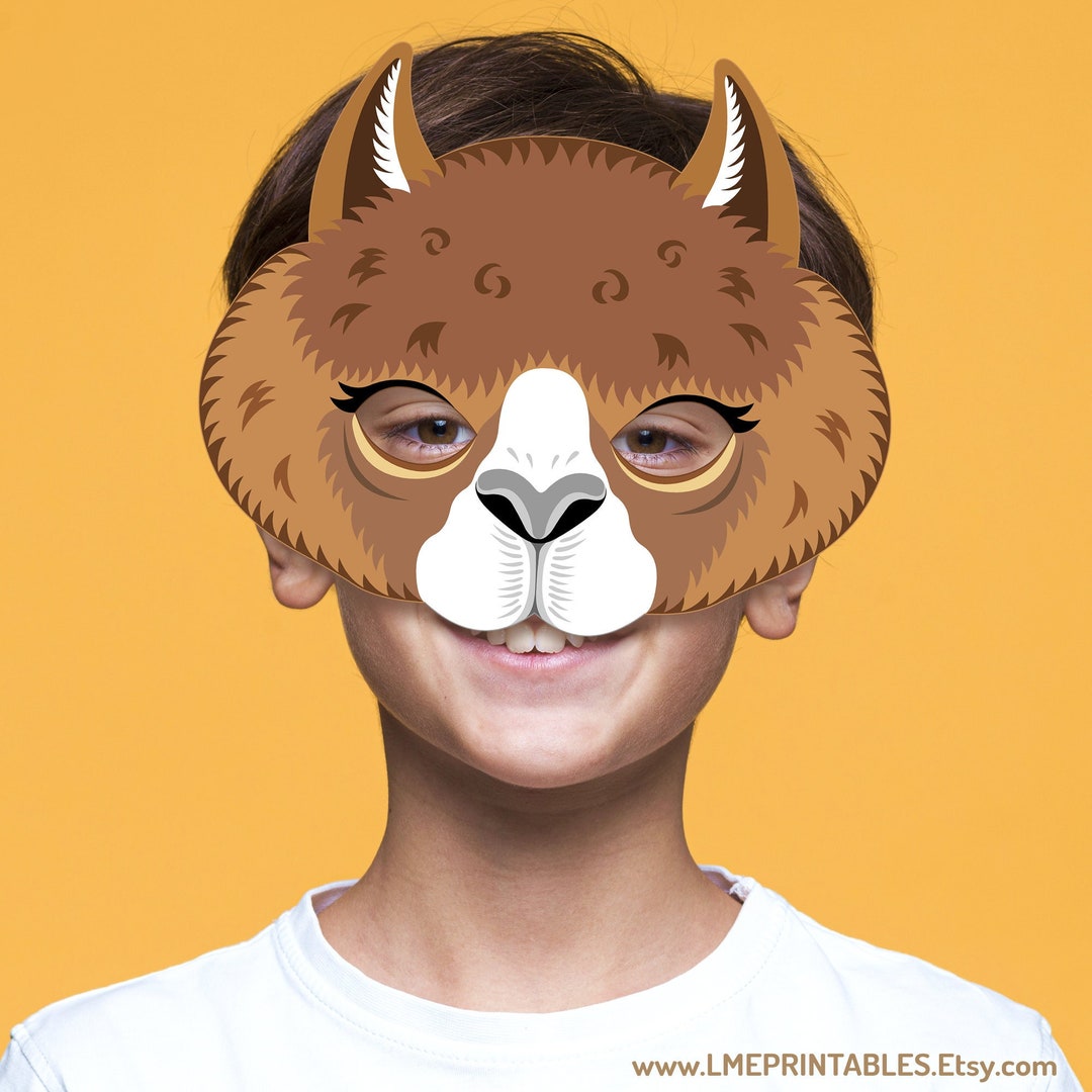 Alpaca Printable Mask Costume Llama Camel Peru Dromedary Animal ...
