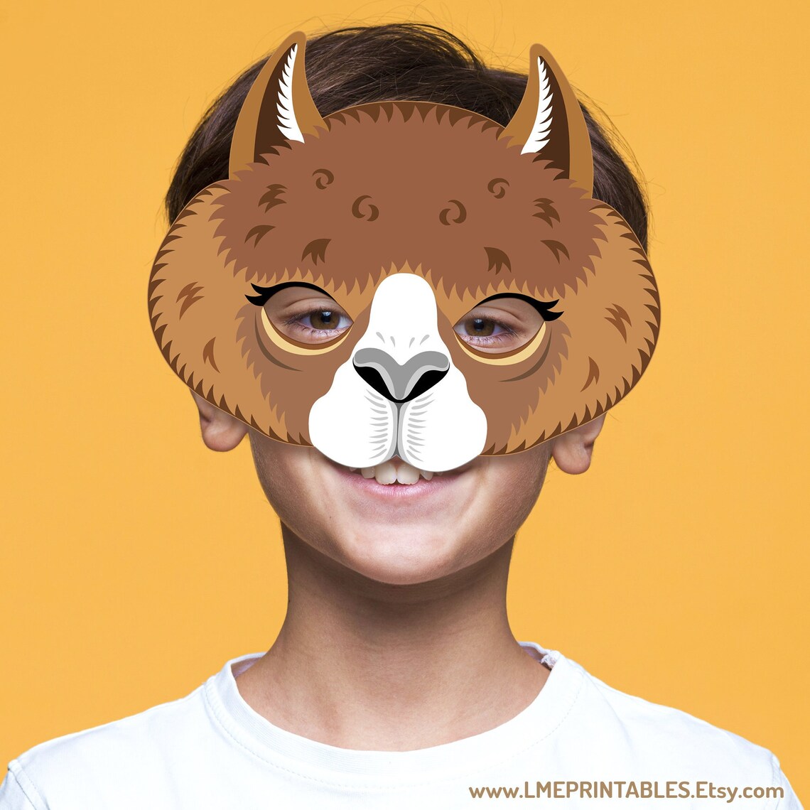 Alpaca Printable Mask Costume Llama Camel Peru Dromedary Animal ...
