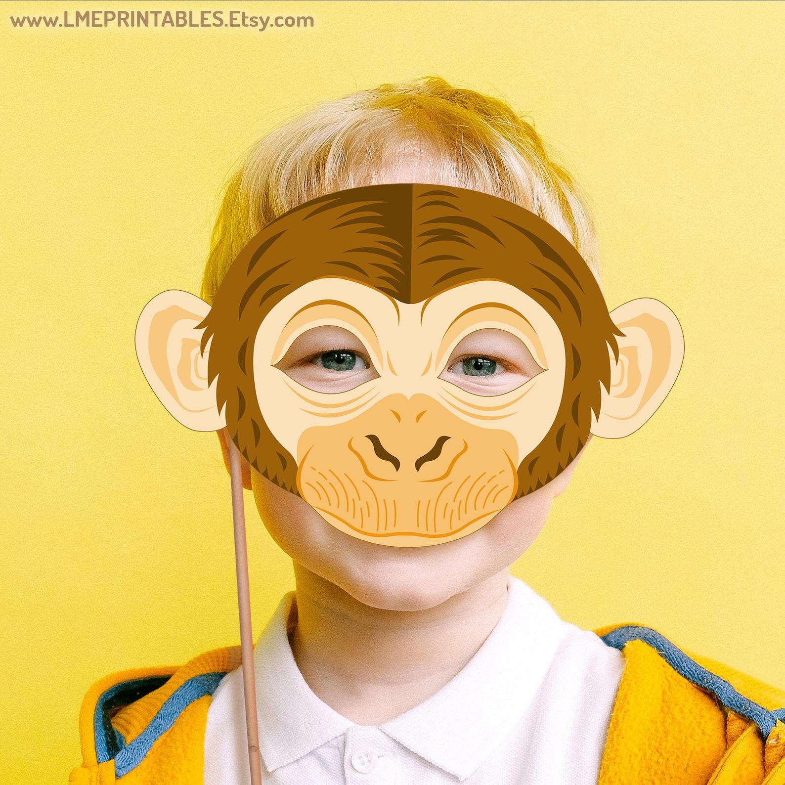 Monkey Mask Printable Chimpanzee Animal Costume Carnival Halloween ...