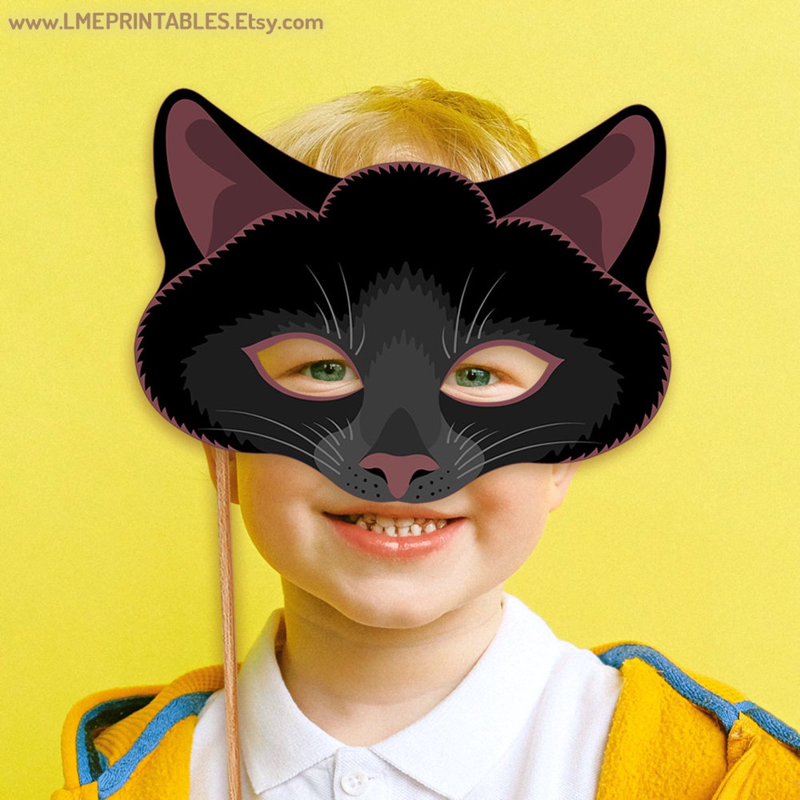 Black Cat Mask Printable Halloween Party Costume Pet Animal - Etsy