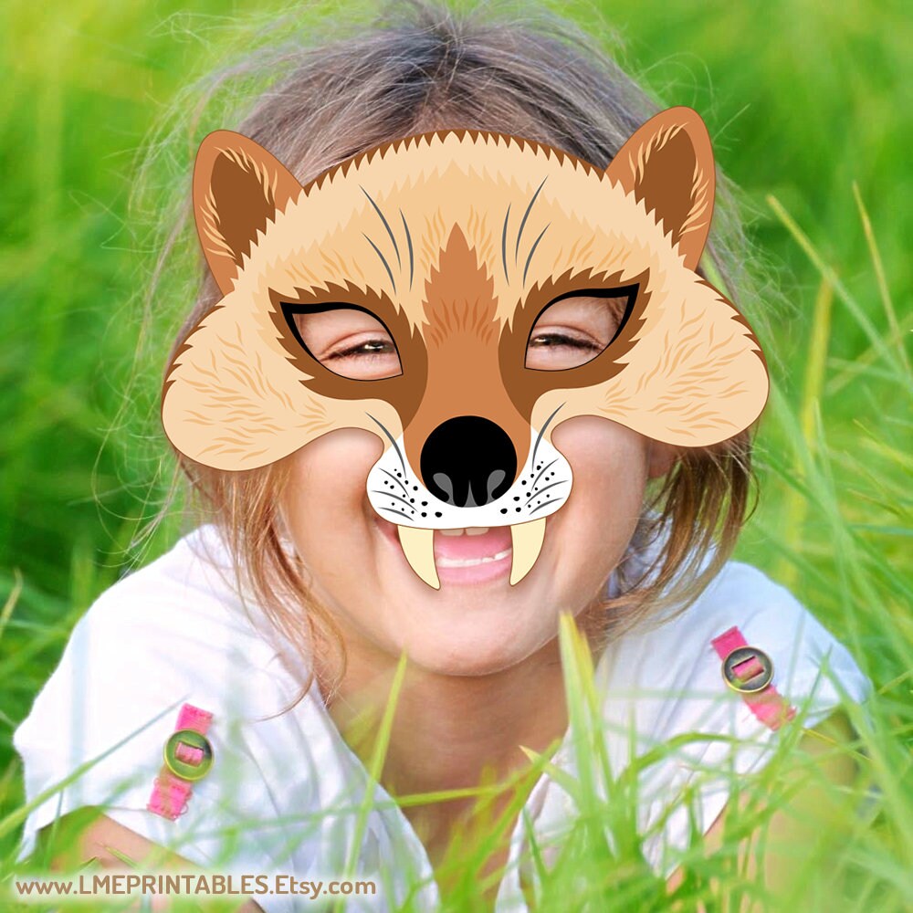 Sabertooth Squirrel Mask Printable Halloween Costume Saber Tooth ...