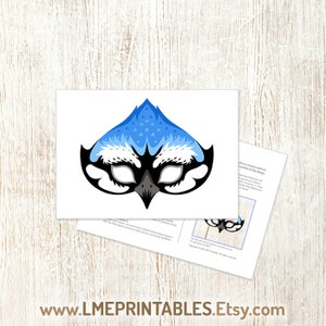 Blue Jay Bird Mask Printable Animal Carnival Halloween Costume Paper ...