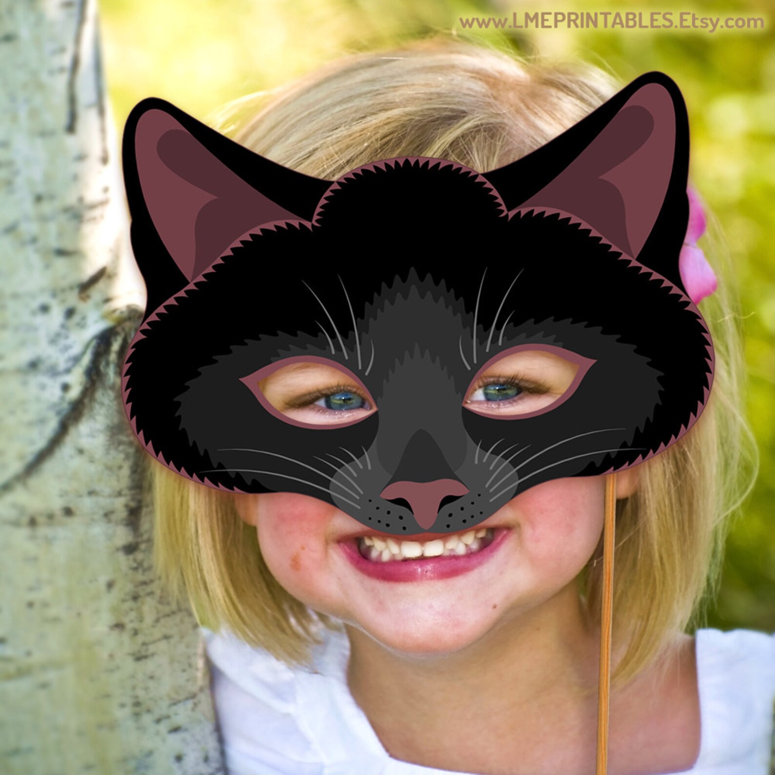 Black Cat Mask Printable Halloween Party Costume Pet Animal - Etsy