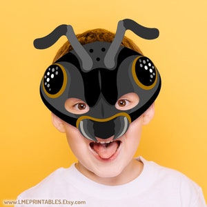 Ant Mask Printable Costume Black Insect Bug Craft Halloween Activity ...