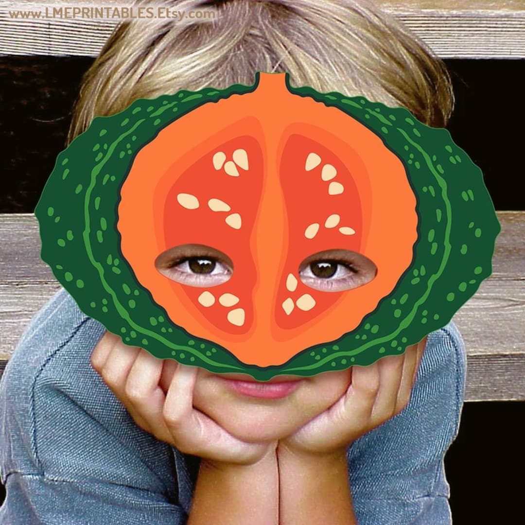 Acorn Squash Mask Pumpkin Printable Carnival Costume Vegetable Food ...