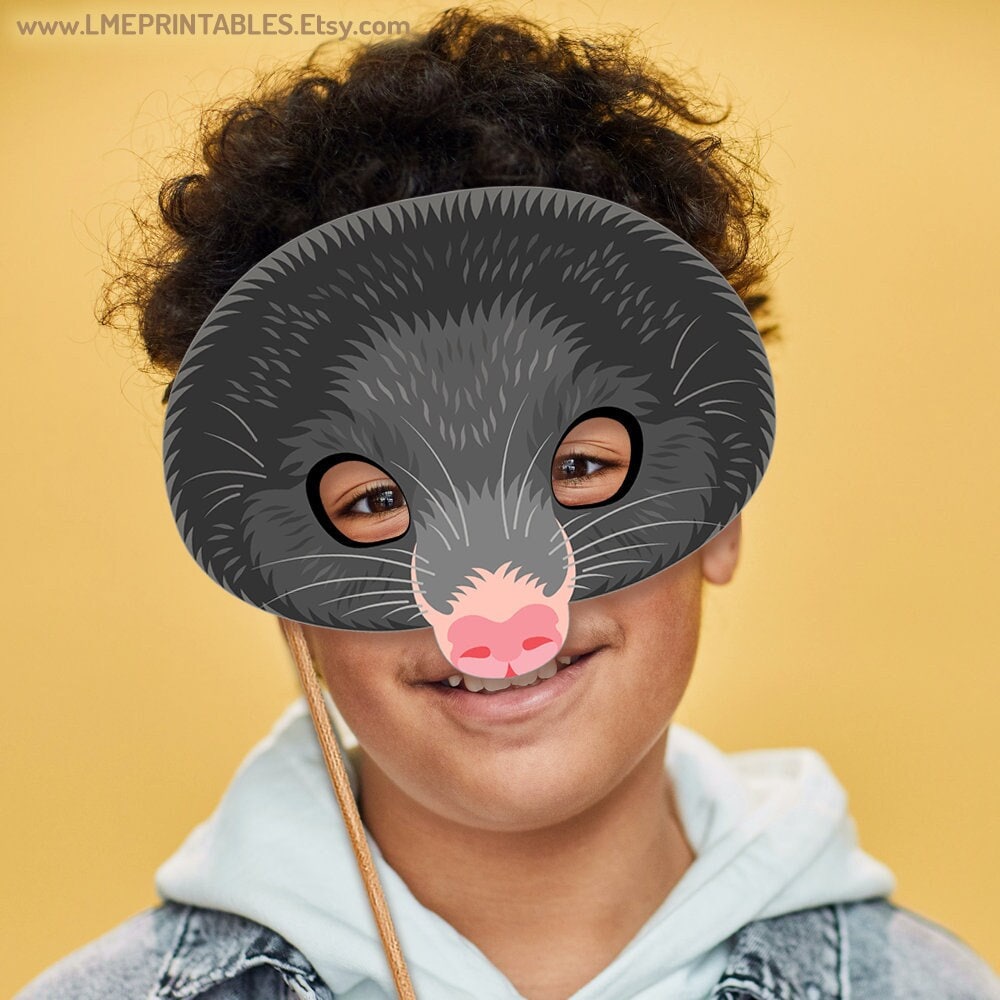 Mole Mask Printable Costume Animal Halloween Mask Moldwarp Talpa ...
