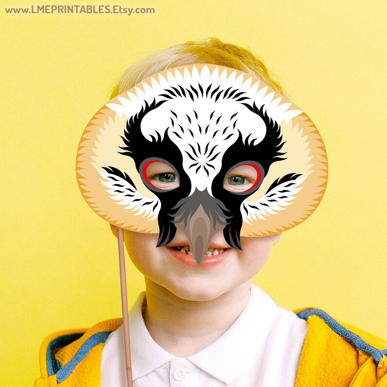 Bearded Vulture Mask Printable Costume Halloween Animal Bird Craft ...