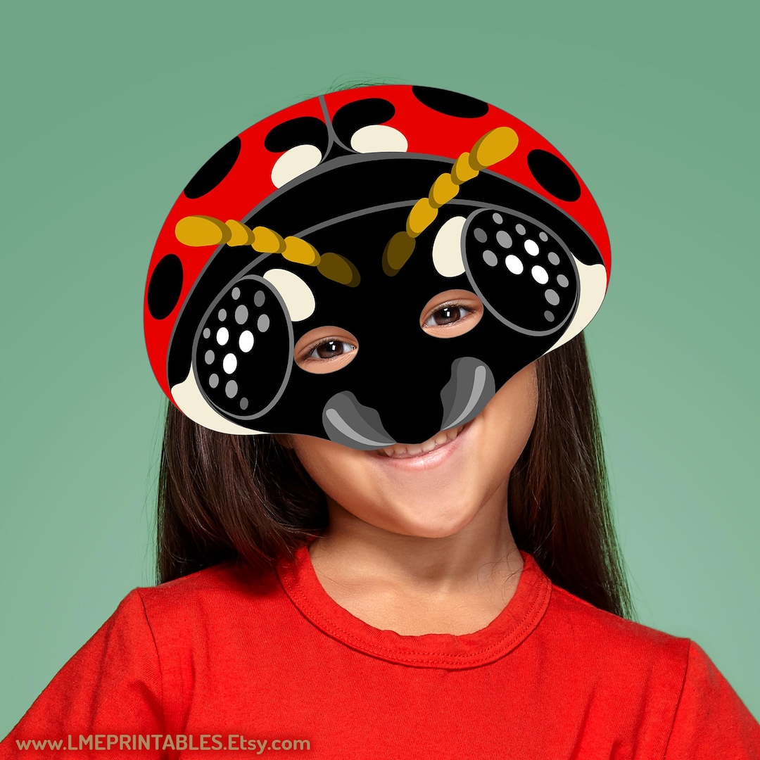 Ladybug Insect Mask Printable Costume Bug Animal School Activity Beetle ...