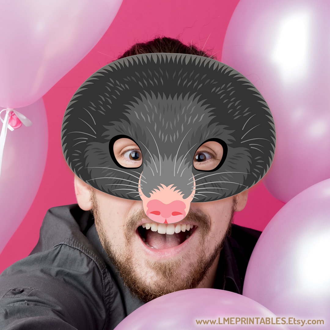 Mole Mask Printable Costume Animal Halloween Mask Moldwarp Talpa ...