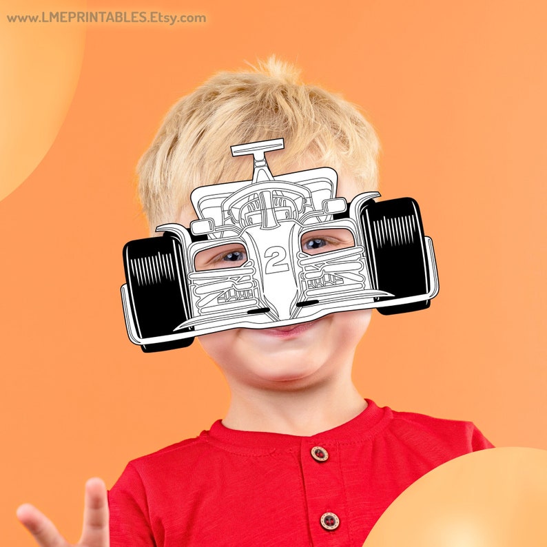 Race Car Mask Coloring Printable Formula 1 Halloween Costume F1 ...