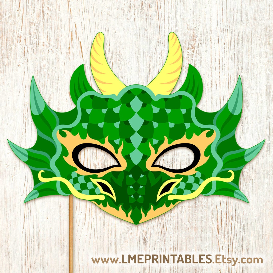 Dragon Mask Printable Green Zodiac Chinese New Year Easy Costume ...