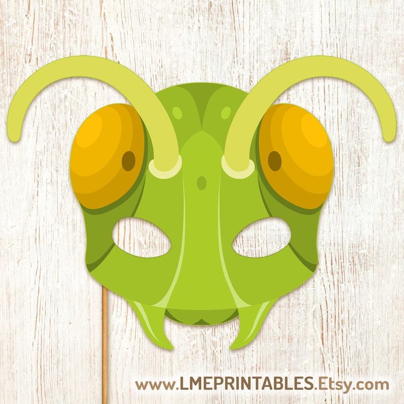 Grasshopper Mask Printable Costume Insect Bug Craft Halloween Activity ...