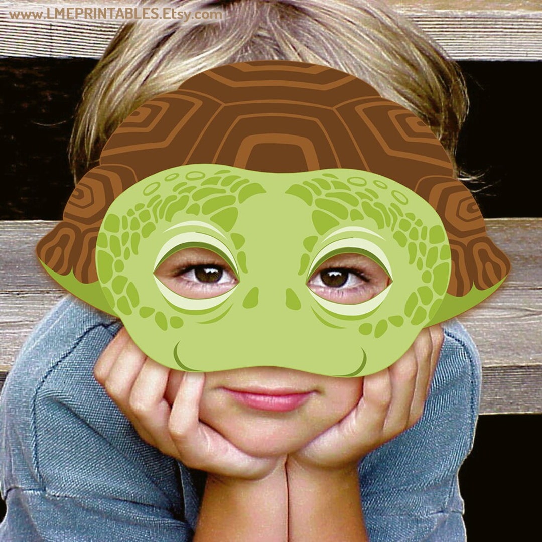 Tortoise Printable Mask Halloween Costume Animal Party Garden Turtle ...
