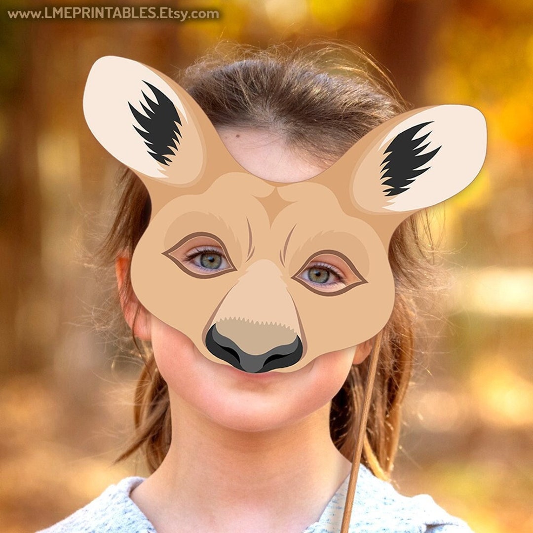 Kangaroo Mask Printable Halloween Costume Cute Australia - Etsy