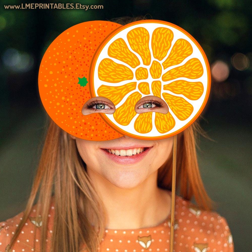 Orange Fruit Mask Printable Citrus Costume Food Activity School ...