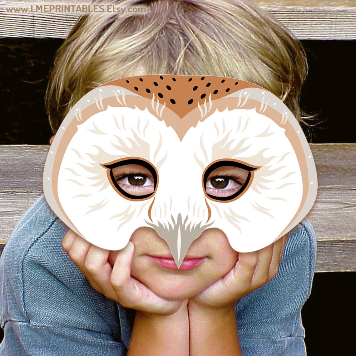 Barn Owl Mask Bird Printable Halloween Costume Party PDF Paper Craft ...